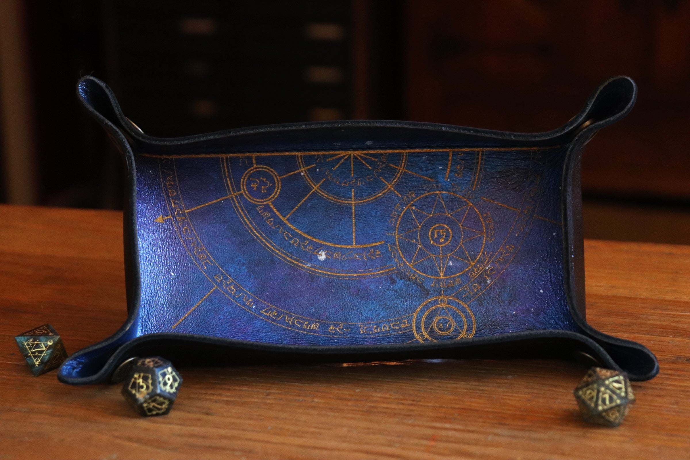 The Conjurer Galaxy in gold - Dice Tray – The Speechless Bard